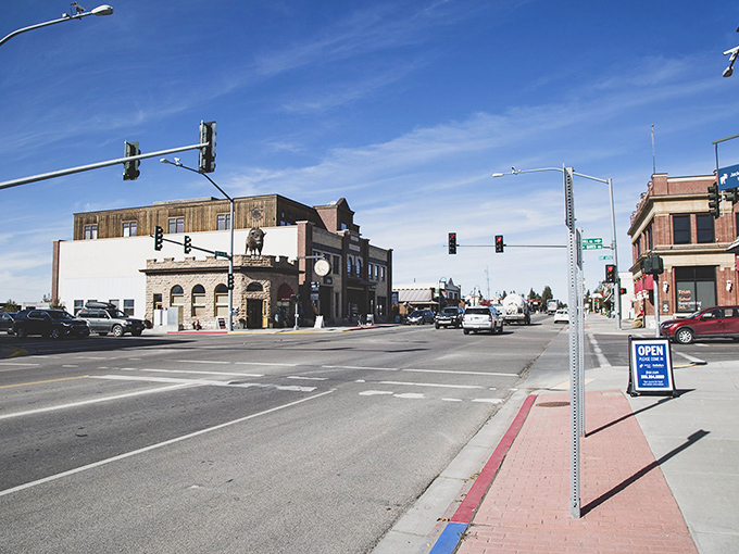 Main Street Driggs stretches before you like a postcard come to life, complete with historic buildings, mountain views, and not a traffic jam in sight.