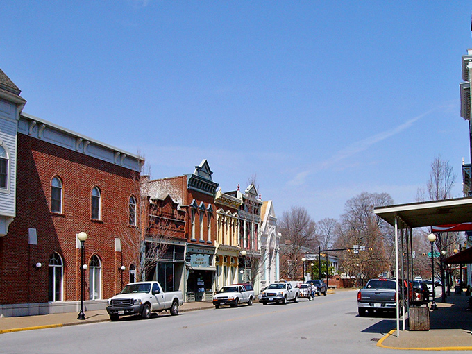 Historic storefronts line New Harmony's Main Street, each building telling a story more fascinating than the latest Netflix documentary you've been binging.