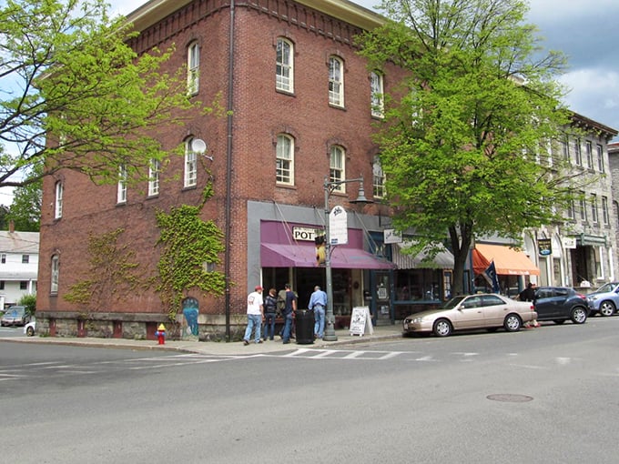 Autumn in Shelburne Falls paints the town in golden hues, creating a mirror image on the Deerfield River that's twice as nice.