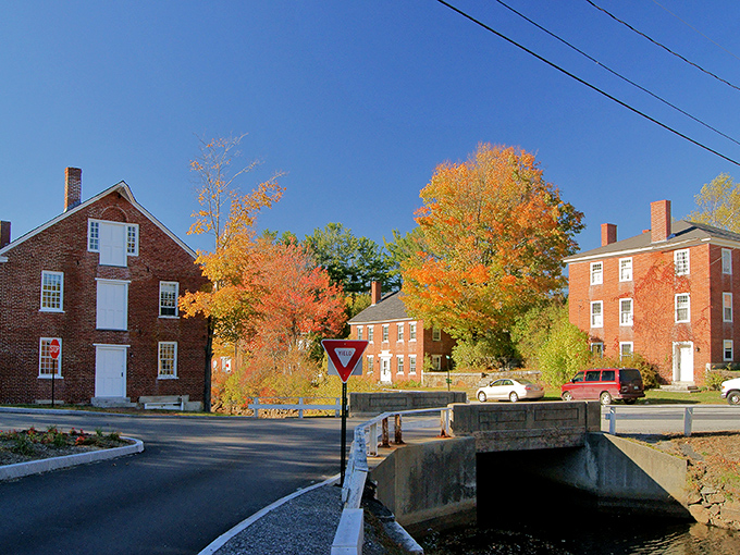 Storybook perfection isn't Photoshopped here&mdash;Harrisville's historic buildings embrace the millpond like old friends catching up after a long winter.