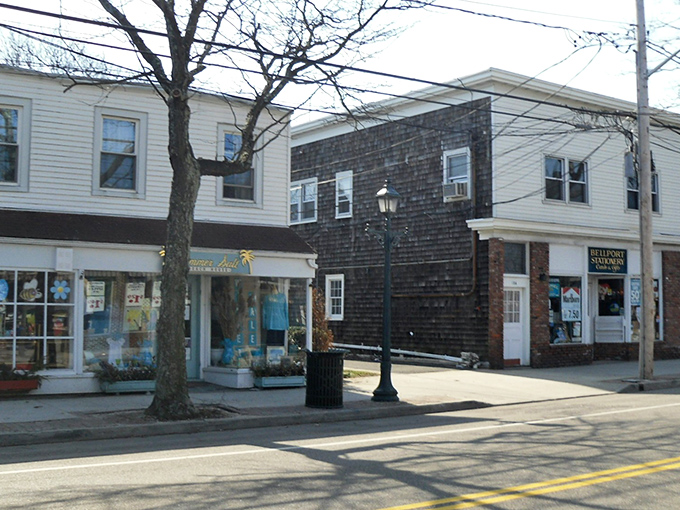 Bellport's charming main street looks like it was plucked straight from a Hallmark movie, complete with blue-trimmed storefronts that practically beg you to browse.