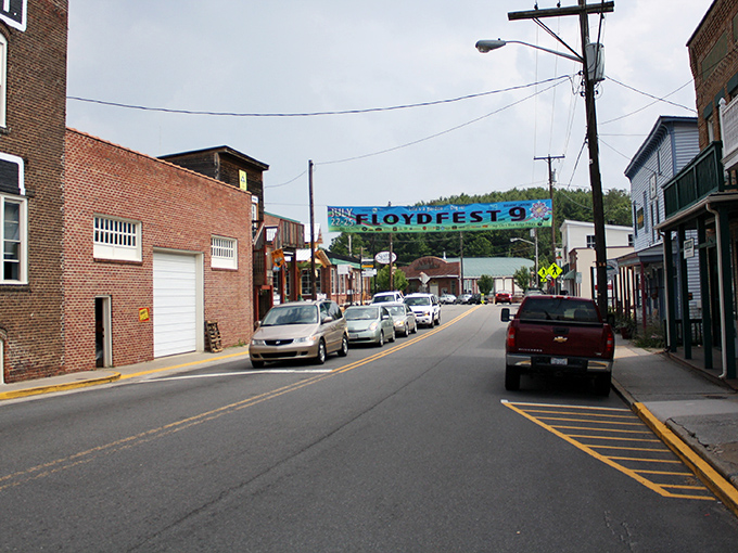 The Station anchors Floyd's main street with classic brick architecture, offering a glimpse into small-town Virginia where modern life slows to a civilized pace.