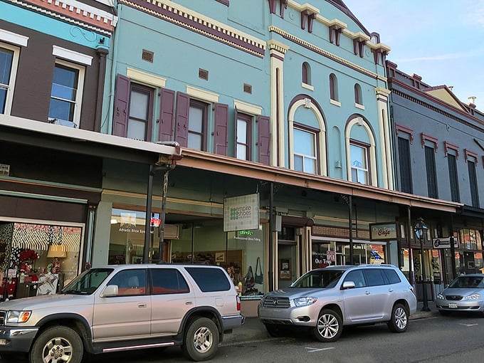 Historic buildings with character to spare line downtown Grass Valley, where Gold Rush architecture meets modern small-town charm.