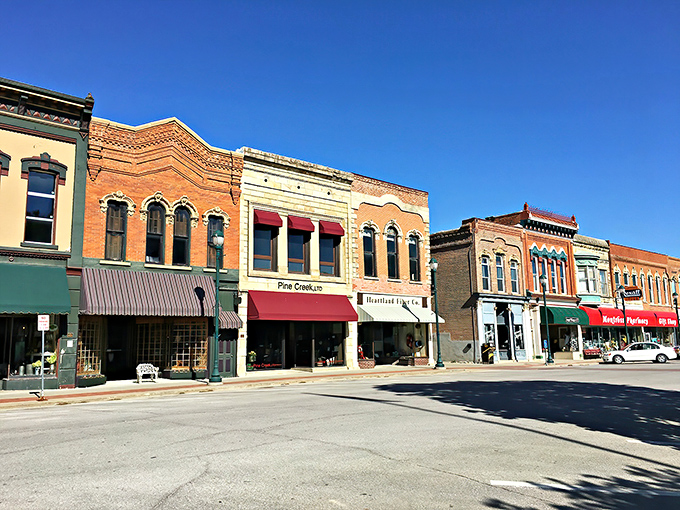Winterset's historic downtown looks like a movie set&mdash;because it actually was one. These brick facades have stories to tell, if only walls could talk.