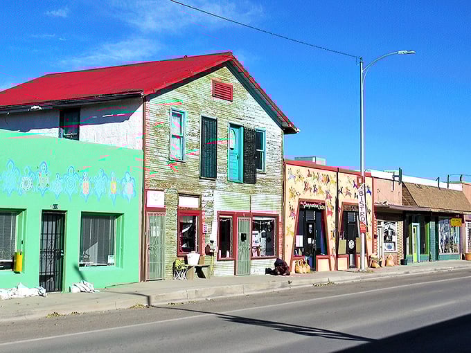 Downtown T or C looks like a Wes Anderson film set came to life in the desert—colorful storefronts with personality to spare.