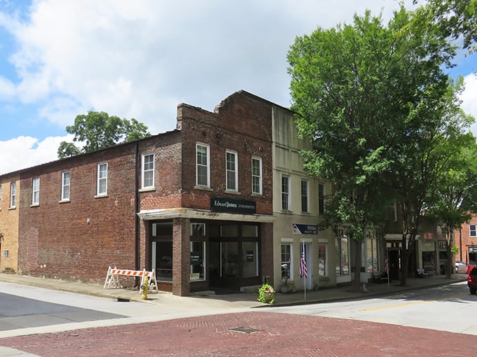 Historic brick buildings line Newberry's quiet streets, where time seems to move at a more civilized pace than the frantic outside world.