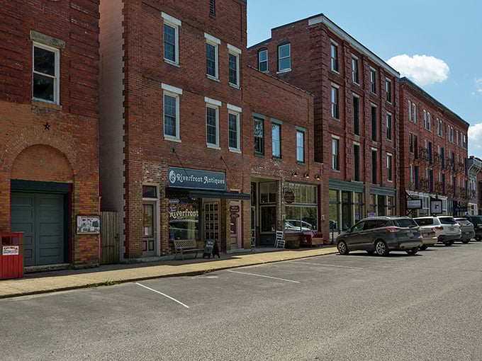 Historic brick buildings line Front Street in Thomas, where time seems to slow down and the architecture tells stories of coal boom days gone by.