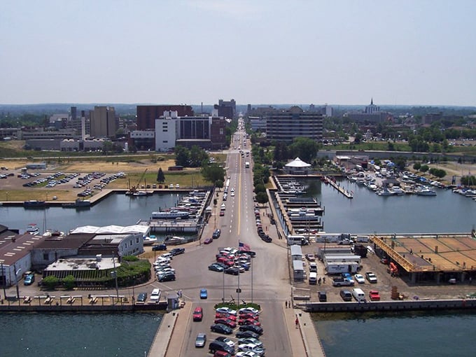 Erie's stunning waterfront showcases its dual personality – urban skyline meets maritime charm, with boats bobbing peacefully in the harbor like they're on vacation too.