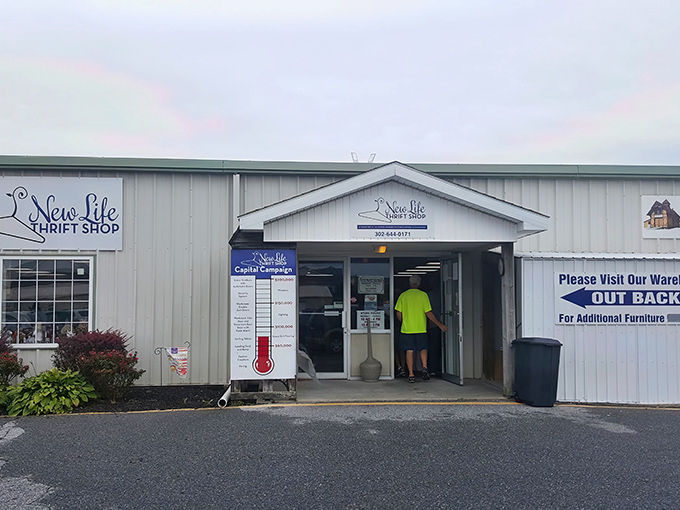 The unassuming exterior of New Life Thrift Shop houses a treasure trove that would make any bargain hunter's heart skip a beat.