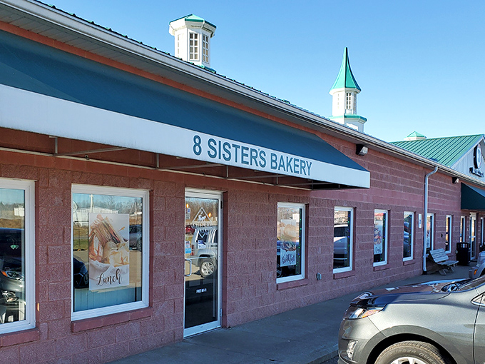 The unassuming brick exterior of 8 Sisters Bakery hides culinary treasures that would make Willy Wonka jealous. Those green cupolas are practically winking at you.