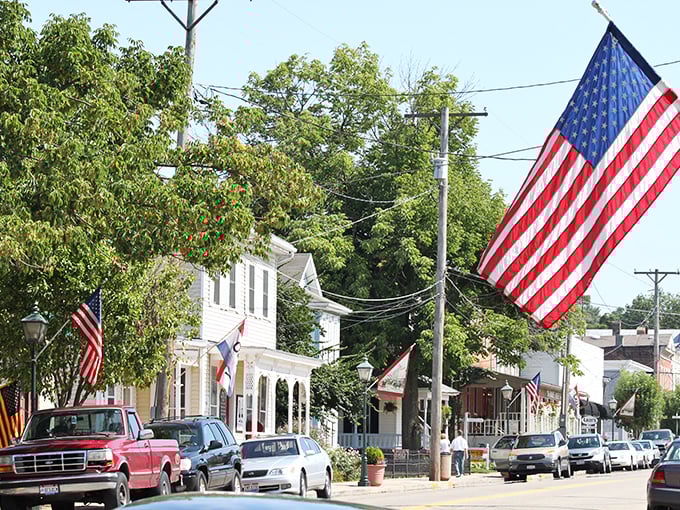 American flags flutter proudly along Waynesville's Main Street, where historic homes stand like sentinels of a more gracious era. Norman Rockwell couldn't have painted it better.