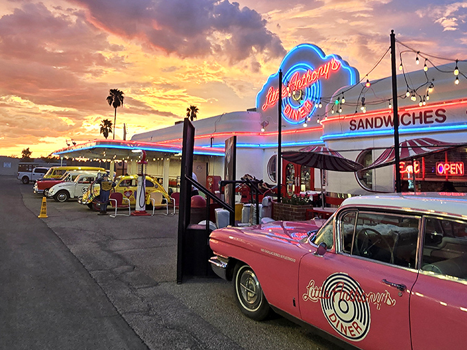 The gleaming white exterior of Little Anthony's Diner practically screams "The 1950s called and they brought milkshakes!" A true Tucson landmark.