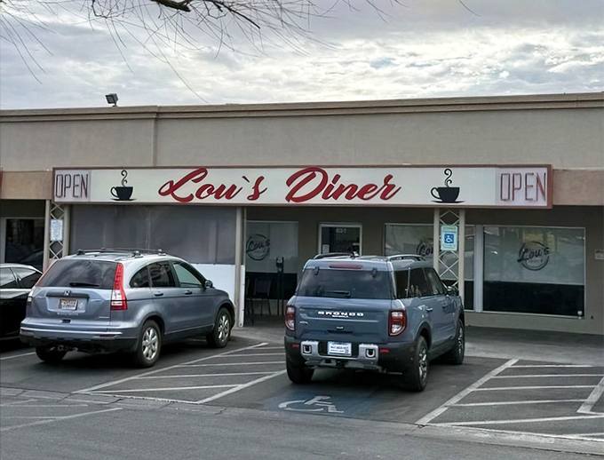 The iconic red script of Lou's Diner beckons like an old friend, promising comfort food that Las Vegas locals have treasured for generations.