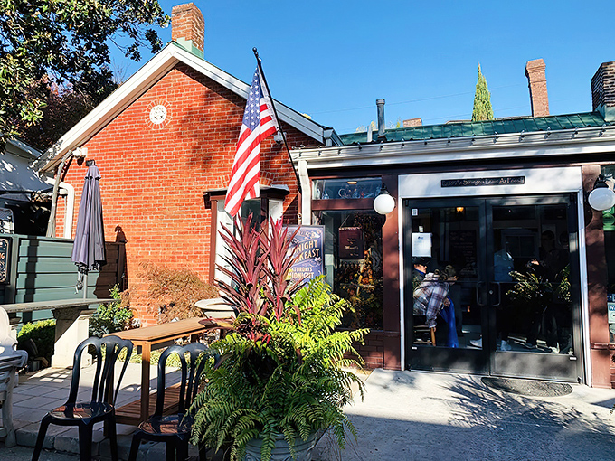 The brick exterior of Monell's welcomes you like an old friend, complete with rocking chairs and flower boxes that whisper "slow down and stay awhile."