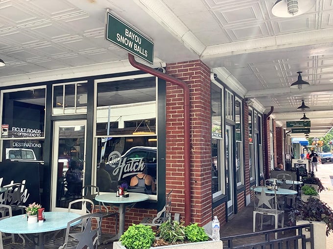 The brick façade of The Hatch stands proudly in downtown Roanoke, a culinary beacon with its welcoming green trim and flower boxes that whisper, "Come hungry, leave happy."