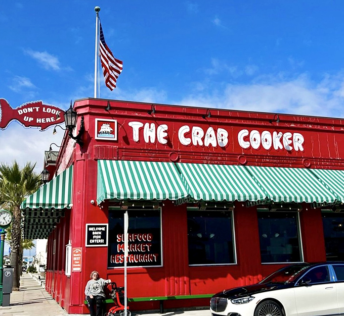 That fire-engine red exterior isn't just paint &ndash; it's a beacon calling seafood lovers from miles away. 