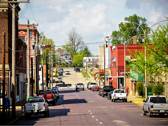 Brick-lined streets and historic buildings define downtown Poplar Bluff, where small-town charm meets architectural character in perfect harmony.