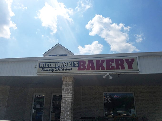 The unassuming storefront hides a wonderland of baked treasures. Like finding a secret passage to dessert nirvana, Kiedrowski's modest exterior belies the magic within.