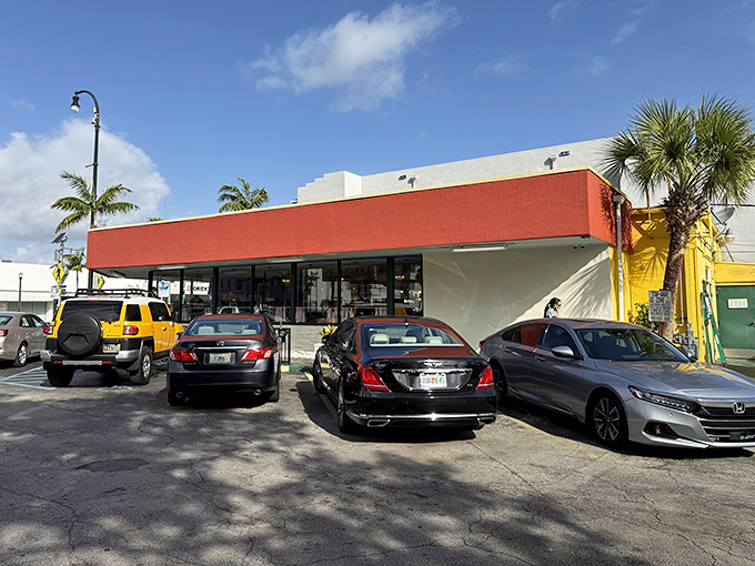 The classic sign says it all – "Your Friendly Neighborhood Eatery" isn't just marketing; it's a promise Jimmy's has kept for generations of Miamians.