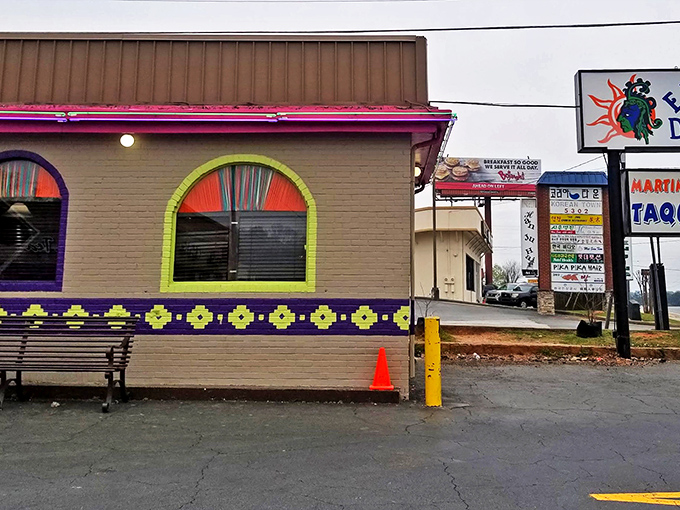 The vibrant mural outside El Rey Del Taco isn't just decoration&mdash;it's a colorful promise of the authentic flavors waiting inside this Buford Highway gem.
