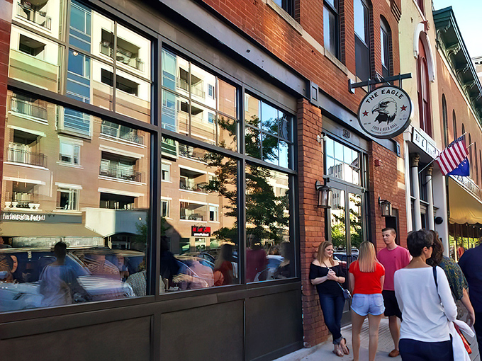 The Eagle's brick fa&ccedil;ade on Mass Ave beckons like an old friend, promising comfort food that'll make you forget your troubles&mdash;and possibly your diet.