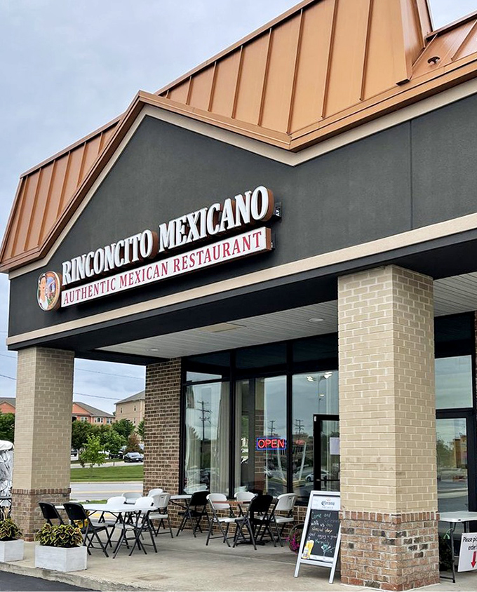 The unassuming exterior of Rinconcito Mexicano hides culinary treasures within. Like finding a diamond in a strip mall, this Odenton gem beckons hungry travelers with its copper-topped promise.