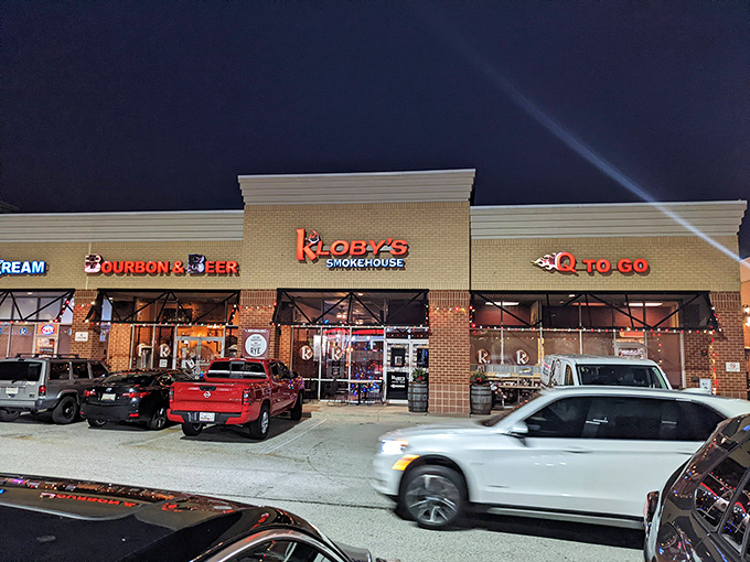 Strip mall on the outside, smoke palace on the inside. Kloby's unassuming exterior hides barbecue treasures that would make any Texan do a double-take.