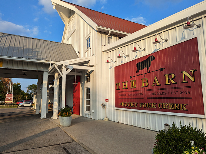 The classic red-and-white exterior isn't just farm chic&mdash;it's a beacon for carnivores. Like finding the Emerald City, but for meat lovers.