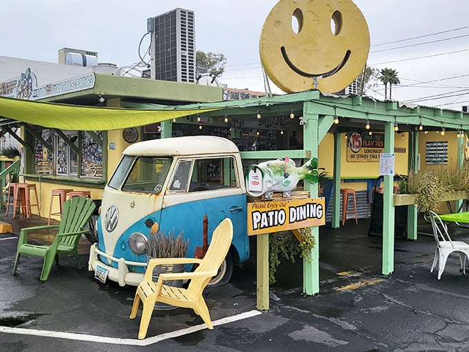The Beach House announces itself with "OUTRAGEOUS TACOS & BURRITOS" &ndash; a promise they deliver on with technicolor enthusiasm.