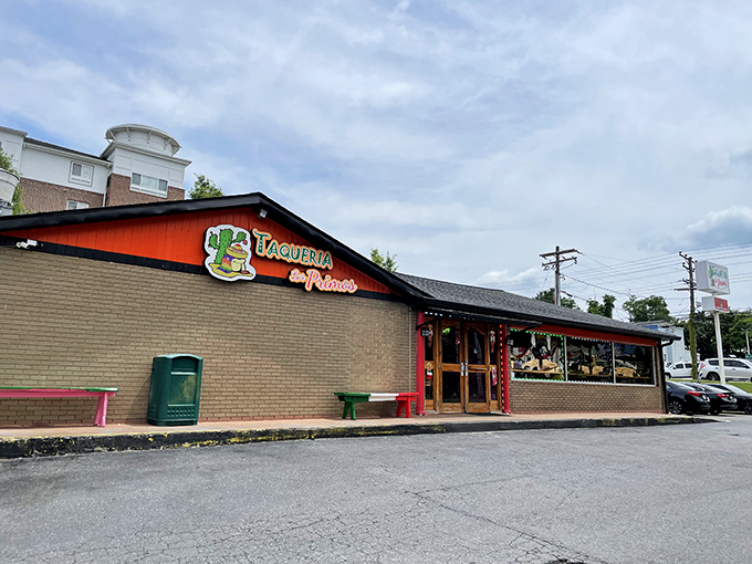 The unassuming exterior of Taqueria Los Primos hides culinary treasures within, like a delicious secret waiting to be discovered in Laurel.