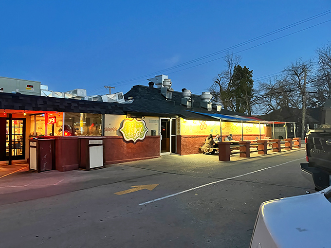 The unassuming exterior of Big Truck Tacos glows like a beacon of hope for hungry OKC residents. Taco paradise awaits inside!