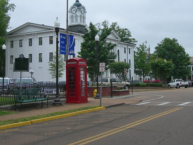 Oxford's downtown square from above &ndash; where Southern charm meets intellectual energy in a perfect small-town symphony.