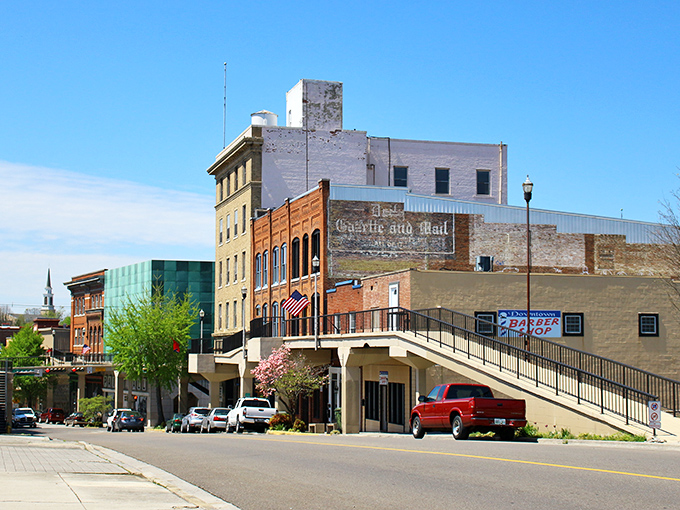 Morristown's downtown skyline showcases its unique overhead walkway system, where history and modern convenience blend like a perfectly mixed Tennessee cocktail.