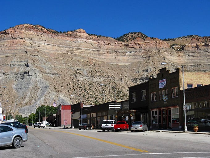 Helper's dramatic sandstone cliffs create nature's own IMAX backdrop for this historic Main Street, where time seems to move at a more civilized pace.