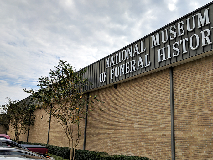 The unassuming exterior of Houston's National Museum of Funeral History proves you should never judge a book by its cover—or a museum by its brick façade.