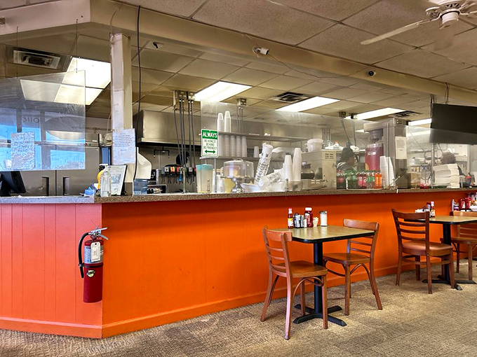 The heart of any great diner is its counter&mdash;part stage, part community center. Ray's vibrant orange version invites you to pull up a chair and stay awhile.