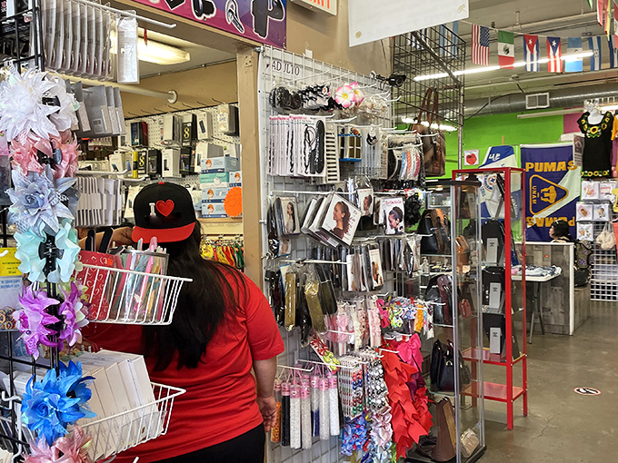 Accessories galore! This isn't just shopping&mdash;it's a chance to reinvent yourself one sparkly hair clip at a time.