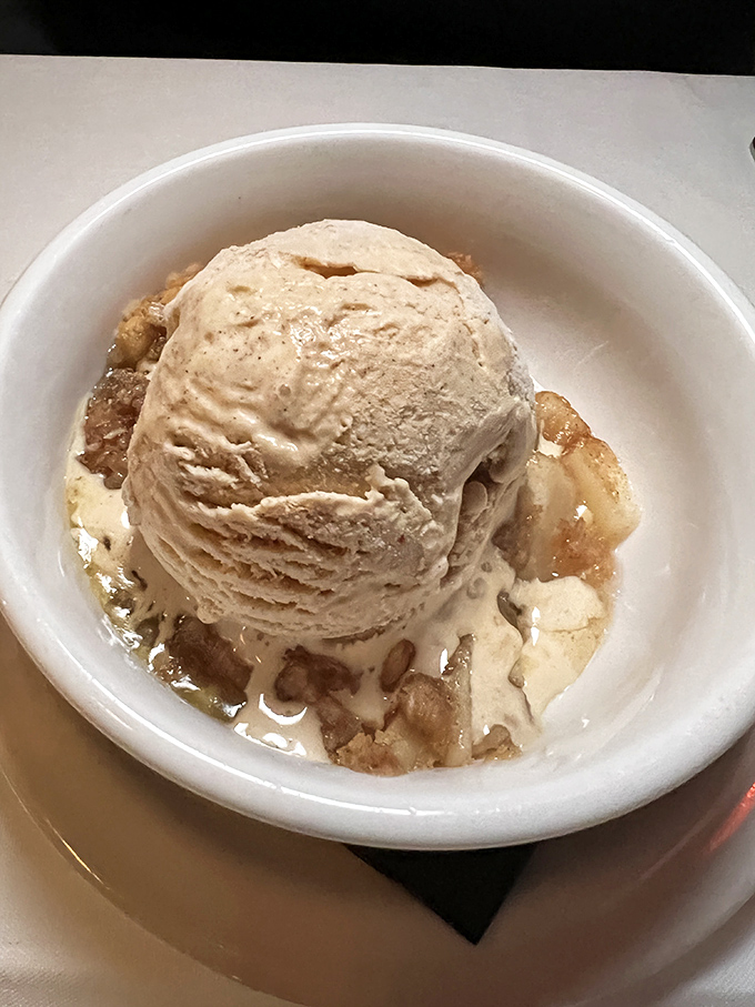 Apple pie meets cinnamon ice cream in a bowl of American comfort that would make your grandmother both proud and jealous.