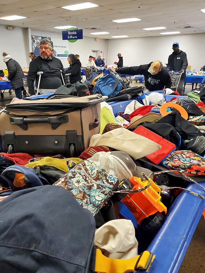 The ultimate "luggage lottery" where someone's discarded suitcase becomes your next European adventure companion. That vintage pattern is practically begging for an Instagram moment! 