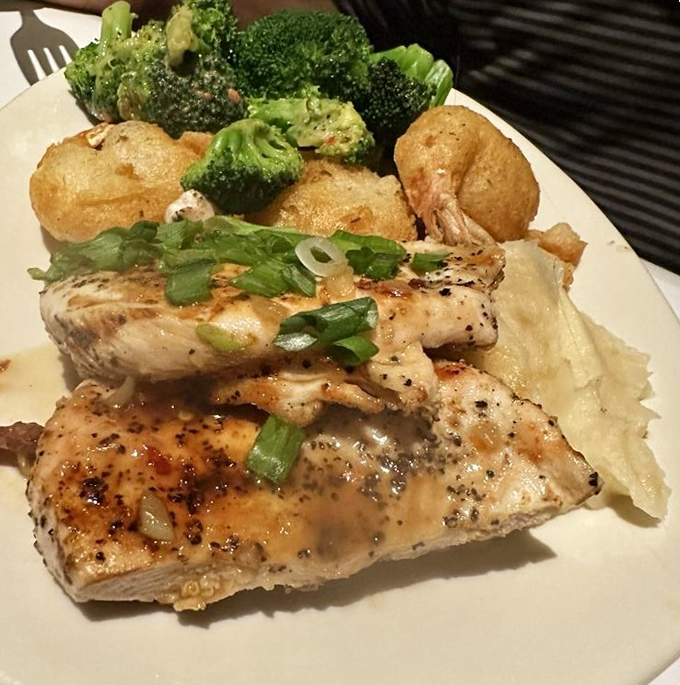 When land meets sea on a plate &ndash; bourbon-glazed chicken alongside tempura shrimp creates the culinary equivalent of a perfect first date.