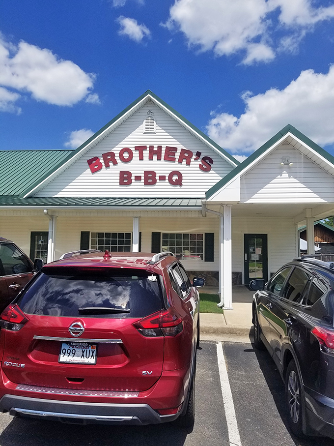 Brothers BBQ doesn't need fancy architecture &ndash; that heavenly smoke signal tells you everything you need to know about what's cooking inside.