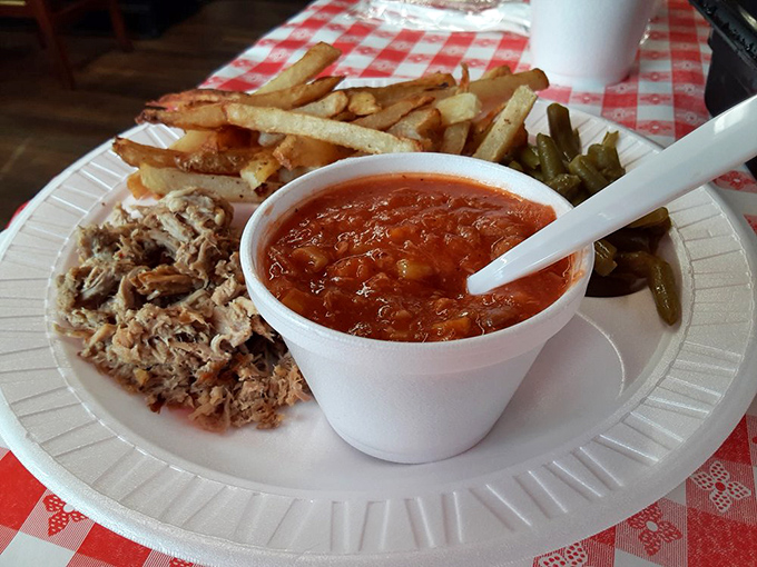 Brunswick stew and pulled pork &ndash; a partnership more perfect than peanut butter and jelly, especially when served on those nostalgic white plates.