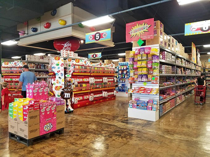 Where M&M displays stand guard over a kingdom of confections that would make Willy Wonka file for bankruptcy.