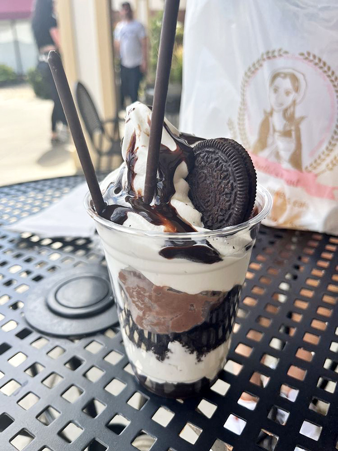 Layers of chocolate, cookies, and cream create an archaeological dig where every discovery is better than the last. Indiana Jones never had desserts this exciting.