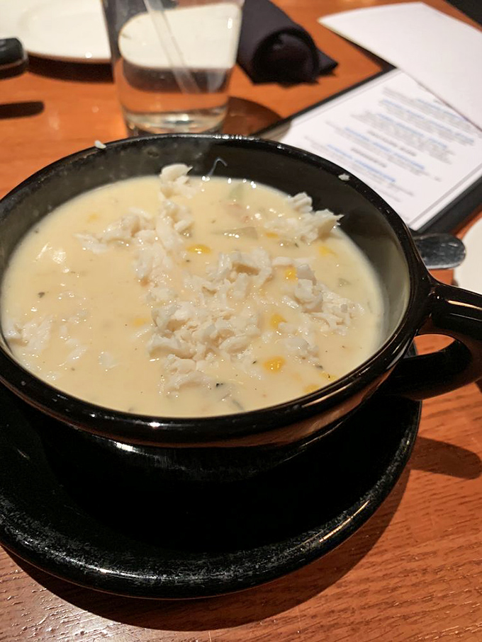 A chowder so creamy it should come with its own warning label. Each spoonful is like a warm hug from the Atlantic Ocean itself.