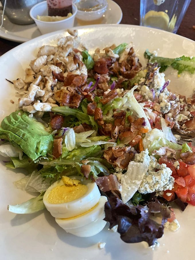 This Cobb salad isn't just a meal, it's a colorful masterpiece with enough protein to fuel your next mountain hike through the Rockies.
