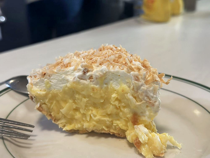 The coconut cream pie looks like something your grandmother would make if your grandmother happened to be a world-class pastry chef.