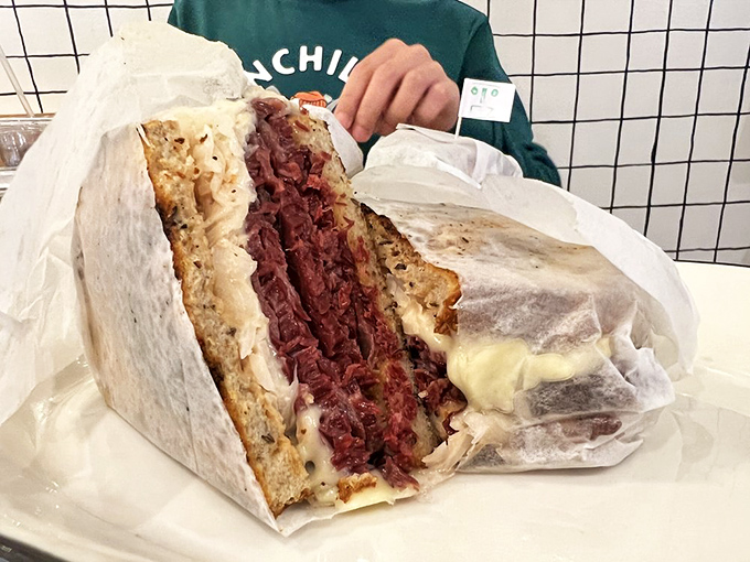 This isn't just lunch&mdash;it's a work of art. The corned beef is sliced so perfectly thin you could read the newspaper through it.