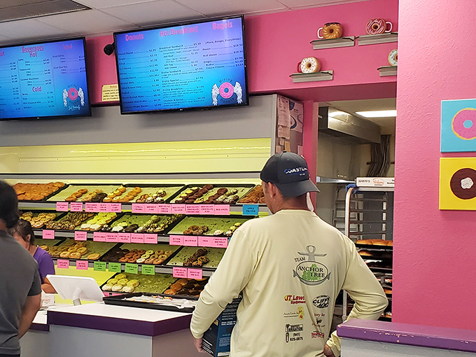 The display case: where decisions become impossible and "I'll just take one" becomes a laughable concept. Choice paralysis never tasted so good.