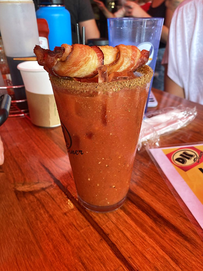 Their Bloody Mary doesn't just come with bacon&mdash;it's practically wearing it as a medal of honor. Sunday morning salvation in a glass.